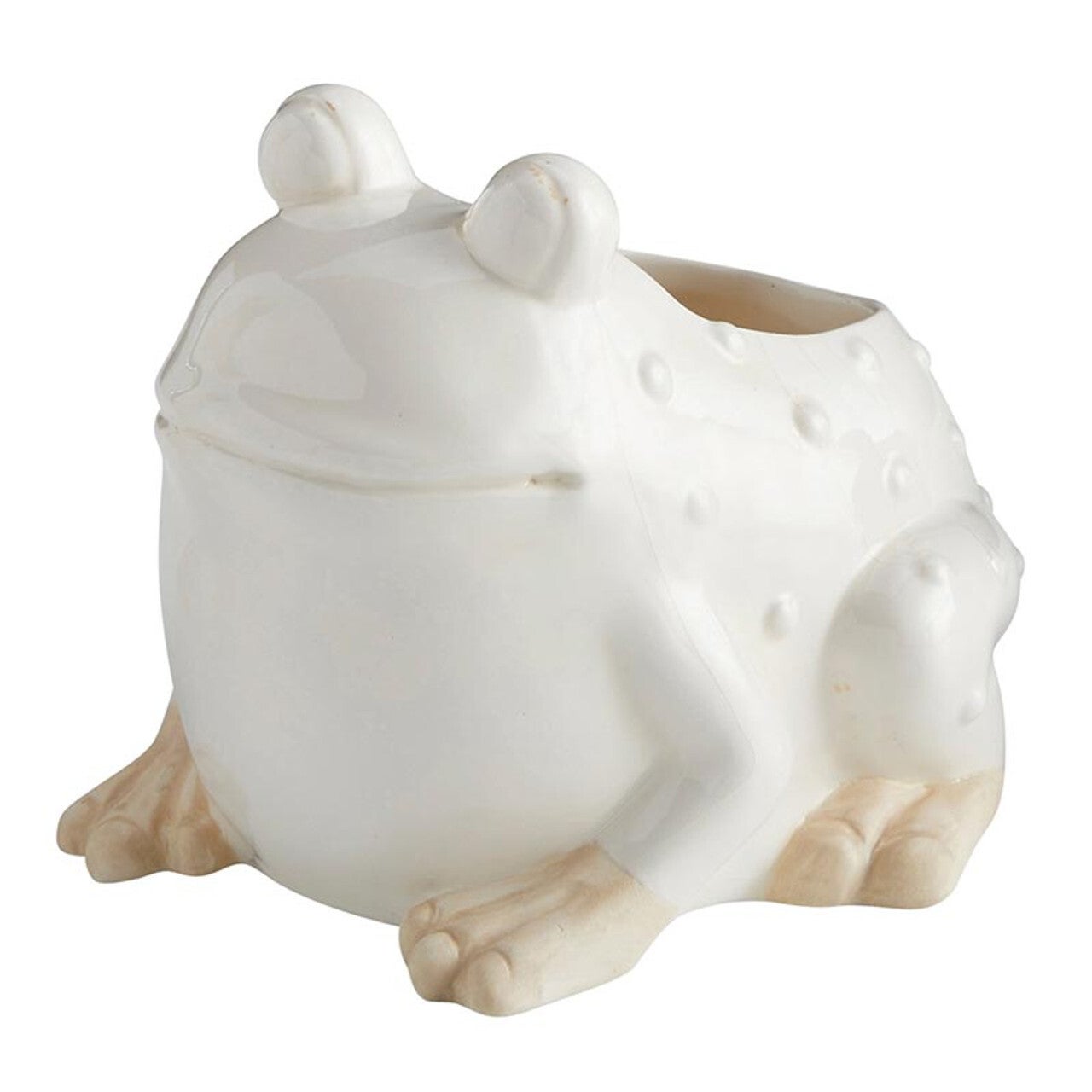 White Ceramic Frog Pot | Black & White Market